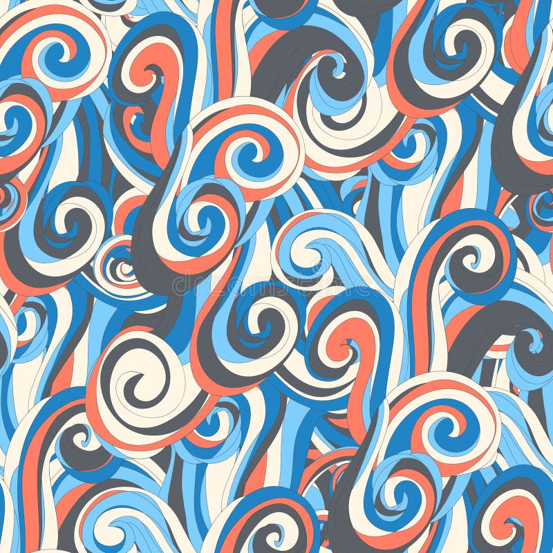 Abstract Hand-drawn Waves Texture Stock Vector - Illustration of ...