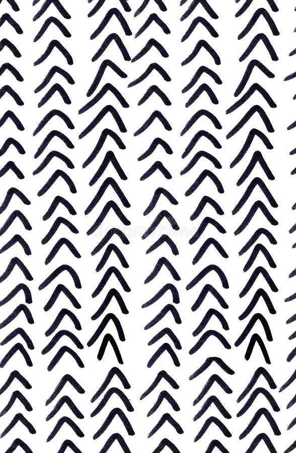 Abstract Hand Drawn Zig Zag Lines Pattern Black Color. Stock ...