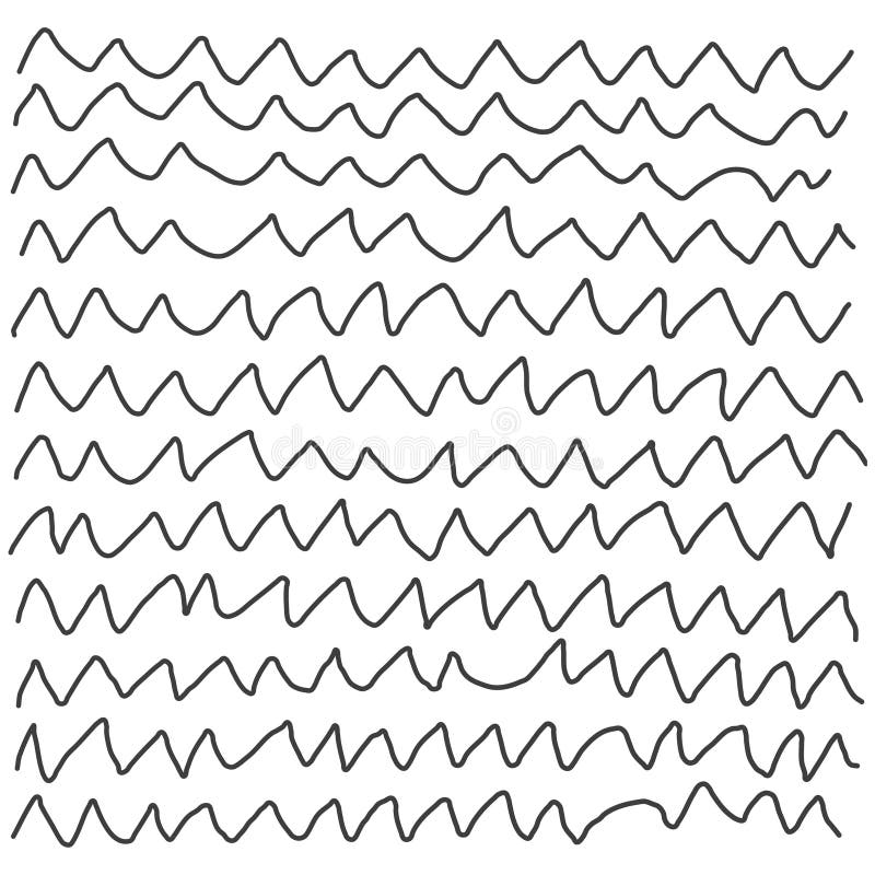 Abstract Hand Drawn Zigzag Lines on a White Background in Scribbles ...