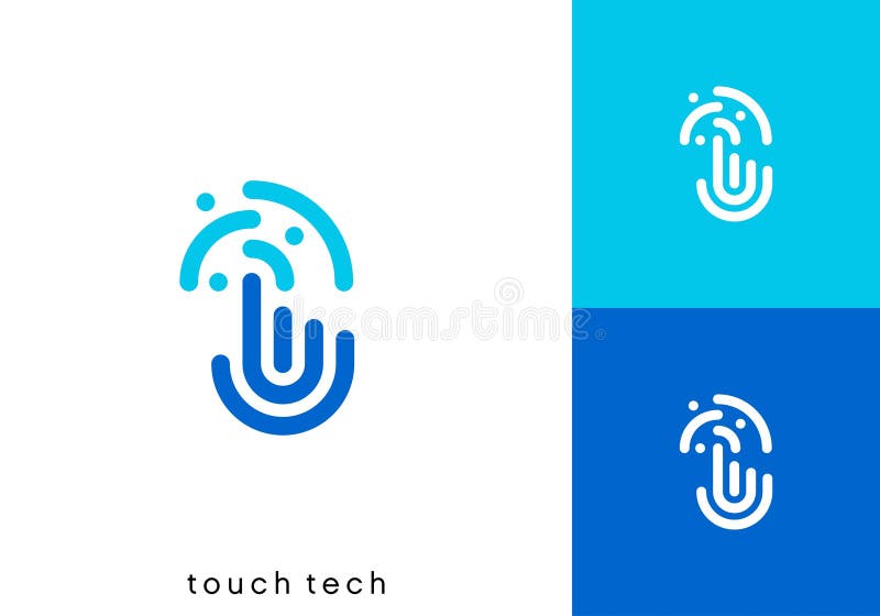 Abstract Hand Finger Touch Screen Technology Logo Vector Design Stock ...