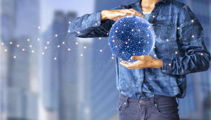 Digital Network Communication and Partners Concept Stock Image - Image ...