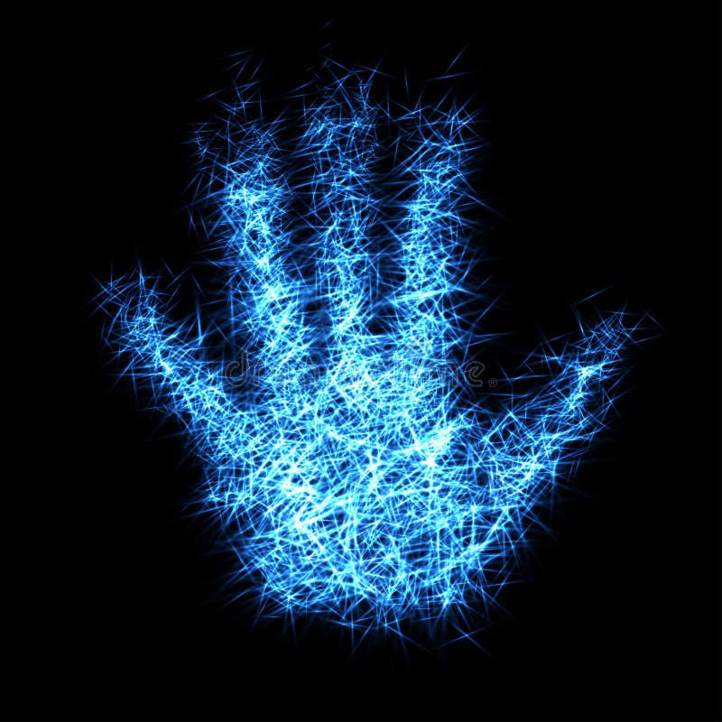 Abstract Hand from Light Particles, 3D Arm. Vector Illustration. Stock ...