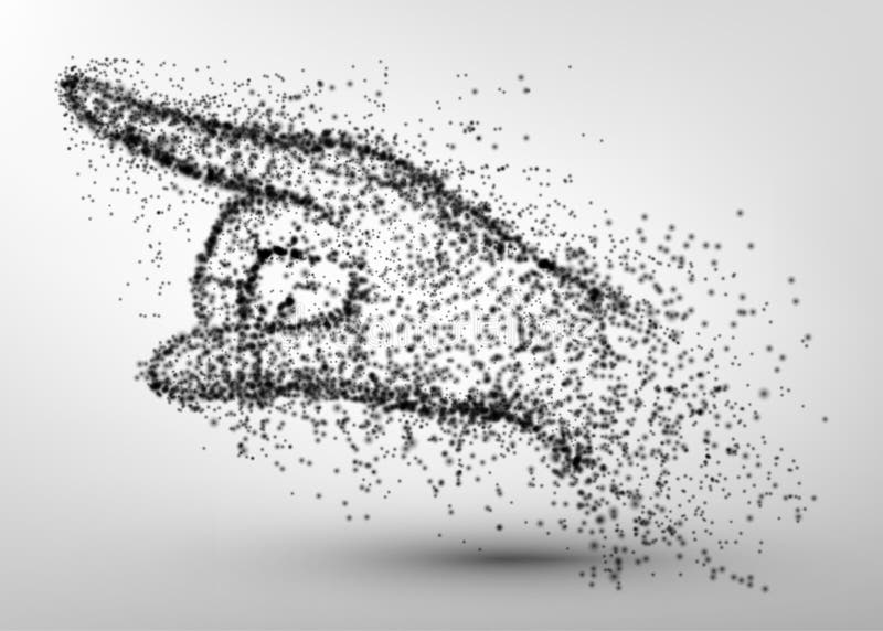 Abstract Hand from Light Particles, 3D Arm. Vector Illustration. Stock ...