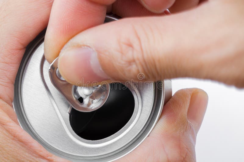 Man Hand Open Aluminum Cans Stock Image - Image of metallic, beer ...
