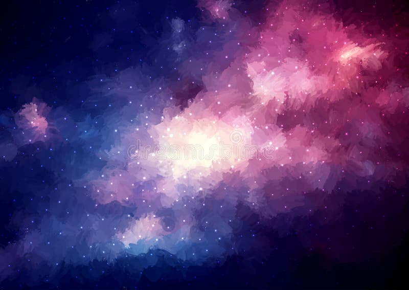 Abstract Hand Painted Starry Night Sky Background Stock Vector ...