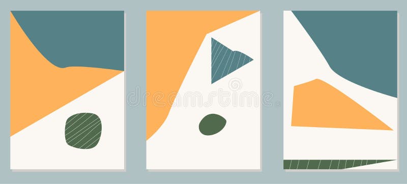 Abstract Hand Painted Trendy Set of Minimalist Aesthetic Composition ...
