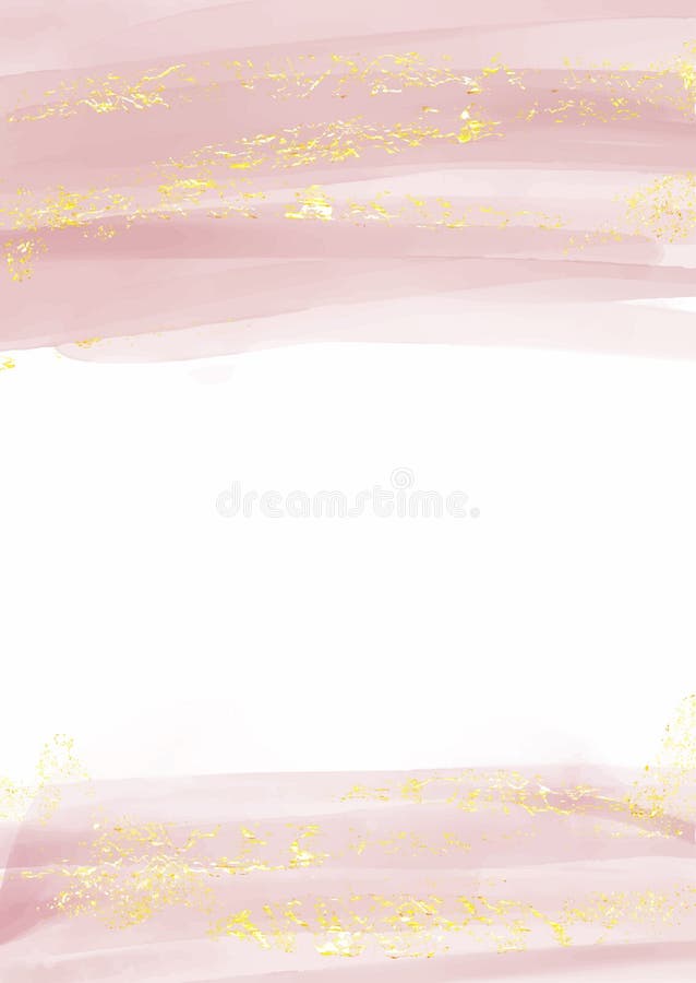 Abstract Hand Painted Watercolour Background with Gold Foil Elements ...