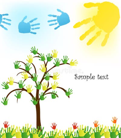 Abstract Hand Tree. Vector Background Stock Vector - Illustration of ...