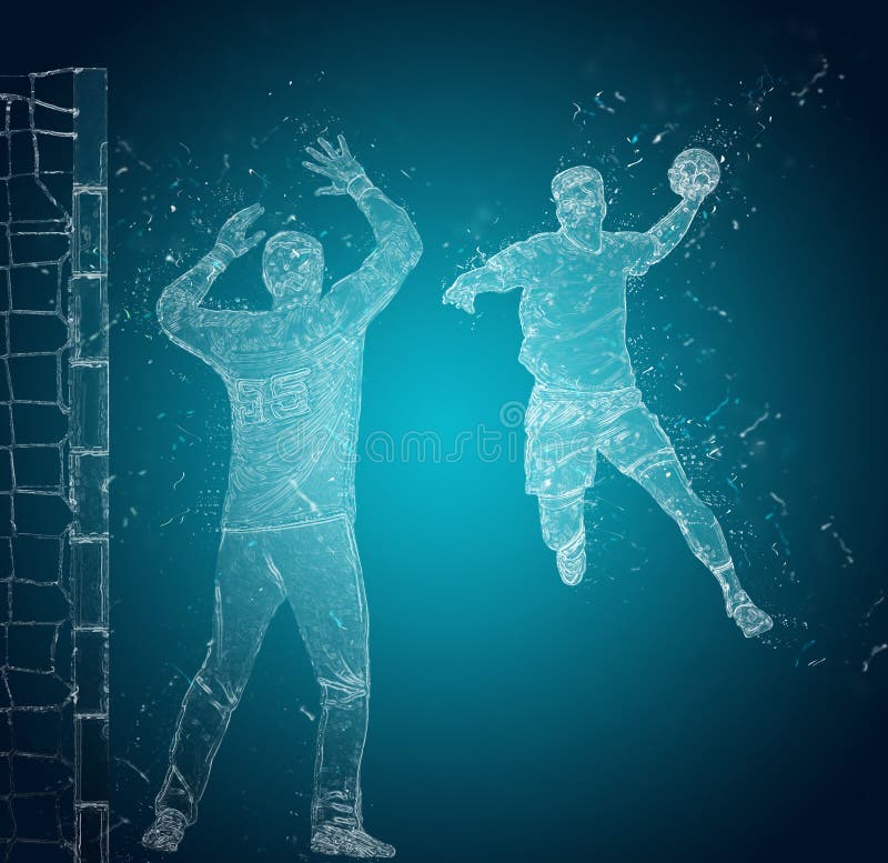 Abstract Handball Players in Action Stock Illustration - Illustration ...