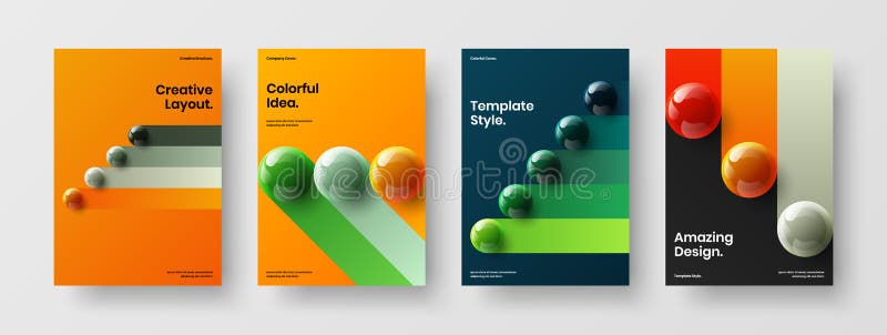 Abstract Handbill A4 Vector Design Template Bundle Stock Vector ...