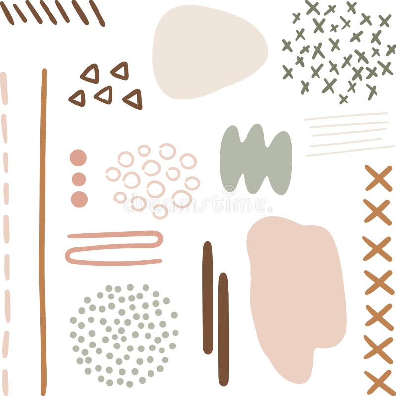 Set of Abstract Hand Drawn Shapes. Stock Vector - Illustration of ...