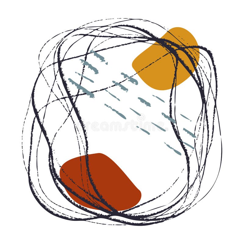 Abstract Handmade Graphic Elements Isolated on White, for Decoration ...