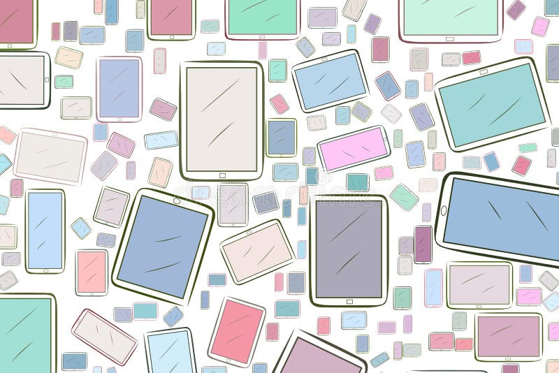 Abstract Handphone or Mobilephone Generative Art Background. Messy ...