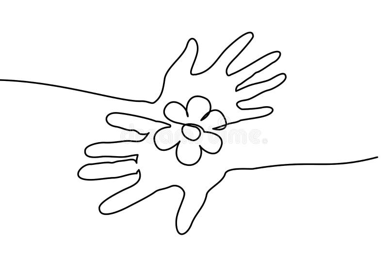 Abstract Hands Up Continuous One Line Drawing Stock Vector ... Abstract Hands Up Continuous One Line Drawing Stock Vector ...