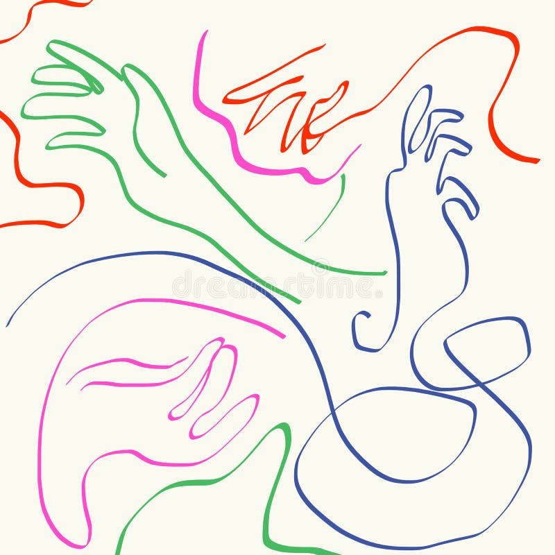 Abstract hands lines stock vector. Illustration of touch - 219768534