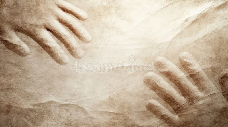 Abstract Hands Reaching Out on a Textured, Earthy Background, AI Stock ...