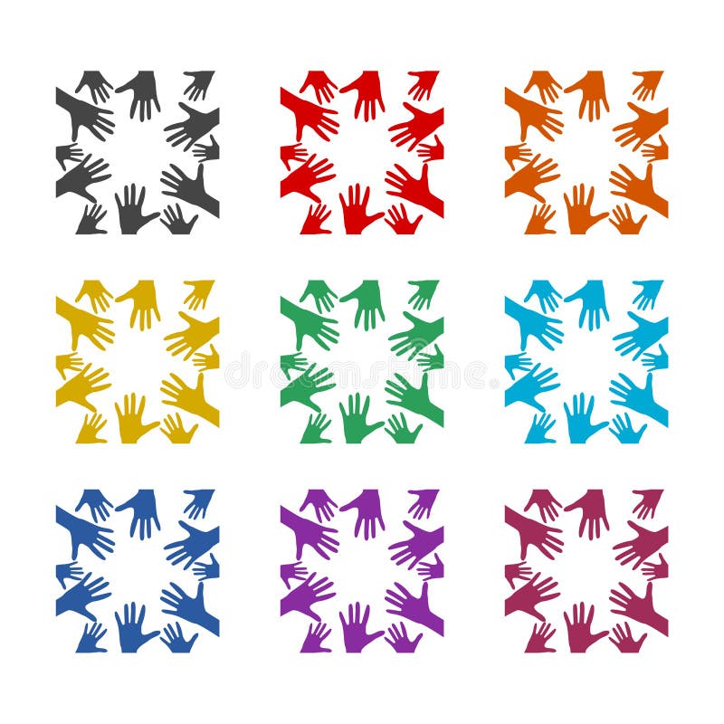 Abstract Hands Symbol Isolated on White Stock Vector - Illustration of ...