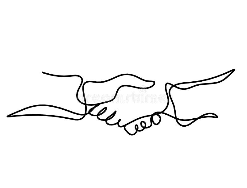 Handshake Simple Line Drawing Stock Illustrations – 440 Handshake ...