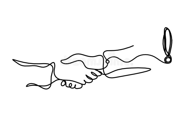 Handshake Simple Line Drawing Stock Illustrations – 440 Handshake ...