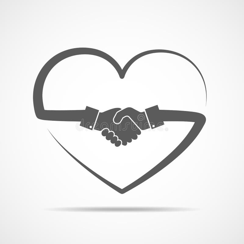 Abstract Handshake In The Shape Of Heart. Vector Illustration. Stock ...