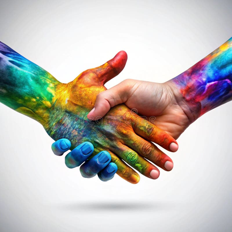 Abstract Handshake Isolated White Background Stock Illustration ...