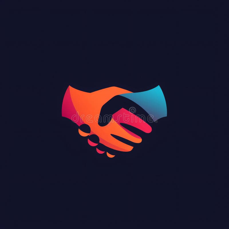 Abstract Handshake Logo Featuring Modern Design and Vibrant Gradient ...
