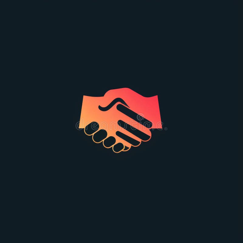 Abstract Handshake Logo Featuring Modern Design and Vibrant Gradient ...