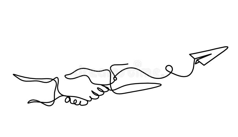 Handshake Simple Line Drawing Stock Illustrations – 440 Handshake ...