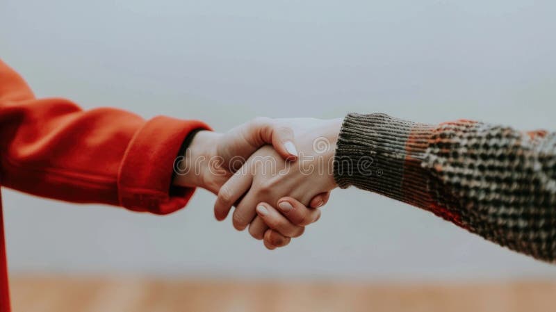 Abstract Handshake Symbolizing Unity and Partnership with Colorful ...