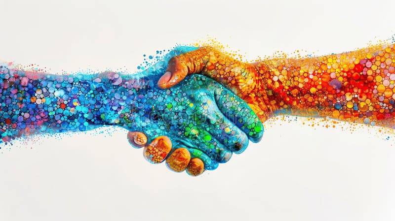 Abstract Handshake of Unity and Harmony Stock Illustration ...