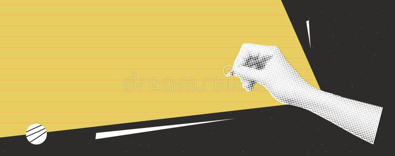 Abstract Handwriting Background with Geometric Shapes in Halftone Style ...