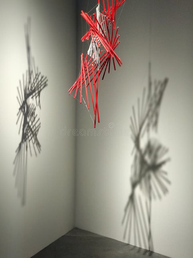 Abstract Hanging Design and Shadows from it on the Walls Stock Image ...