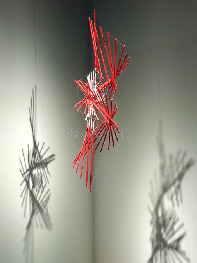 Abstract Hanging Design and Shadows from it on the Walls Stock Photo ...