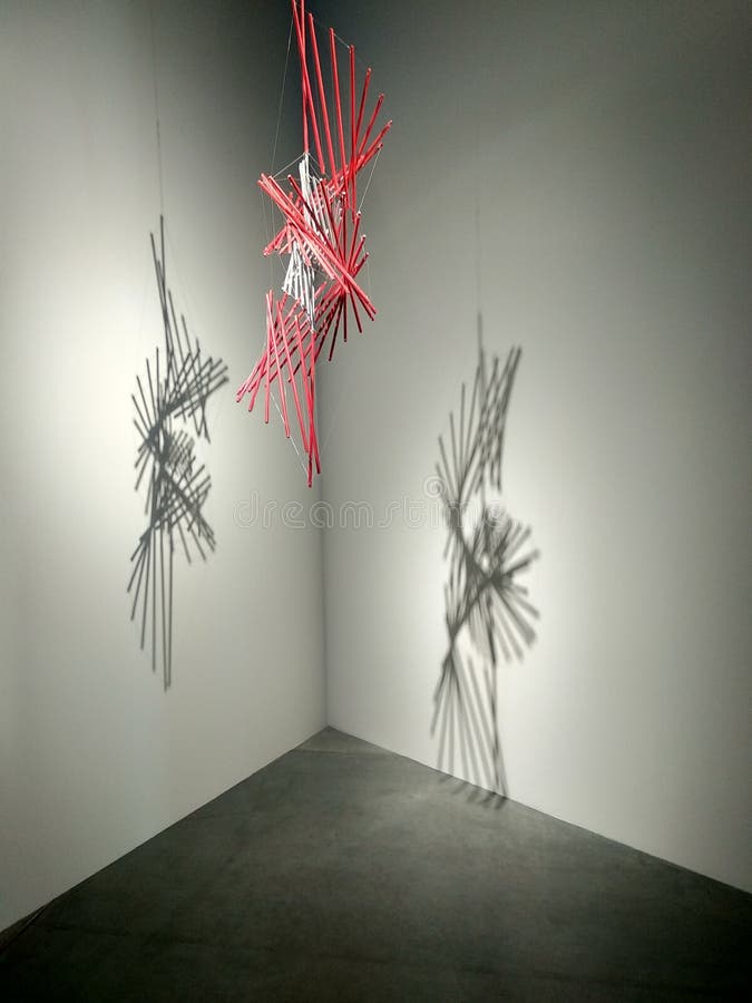 Abstract Hanging Design and Shadows from it on the Walls Stock Photo ...