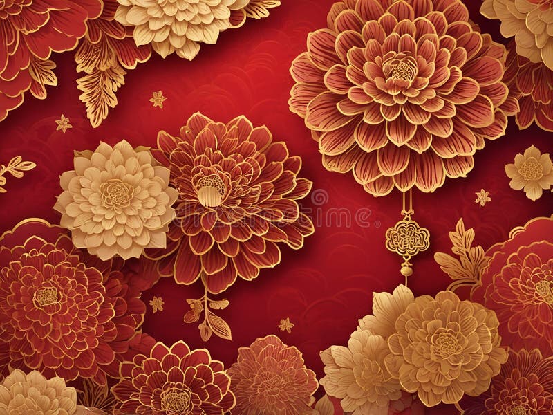 Abstract Happy Chinese New Year Luxury Style Pattern Background
