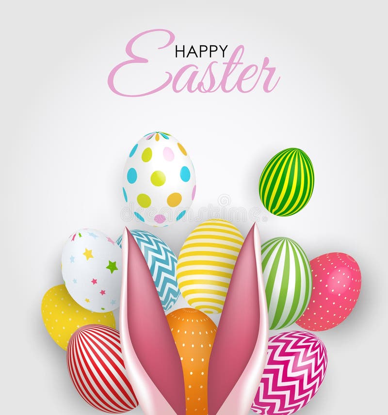 Abstract Happy Easter Template Holiday Background Vector Illustration ...