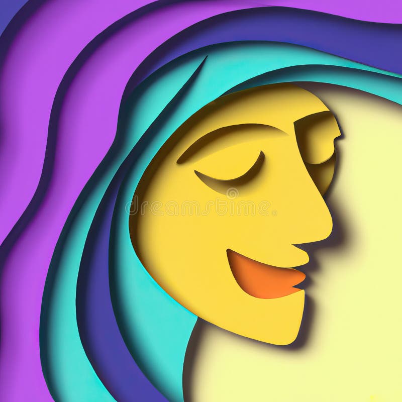 Abstract Happy Face Made from Colorful Shapes and Shadows Generative Ai ...