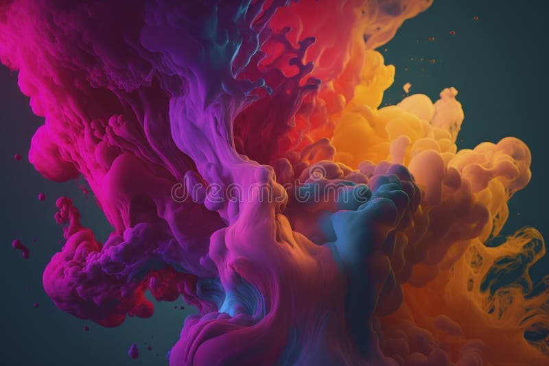 Abstract Happy Holi Colorful Background, Bright Rainbow Ink Clouds AI ...