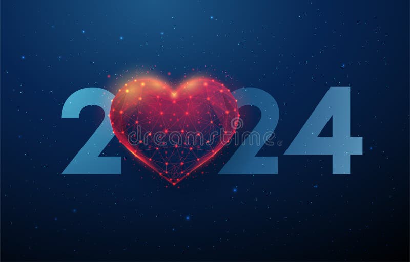 Happy New Year Heart 2024 Stock Illustrations – 381 Happy New Year ...
