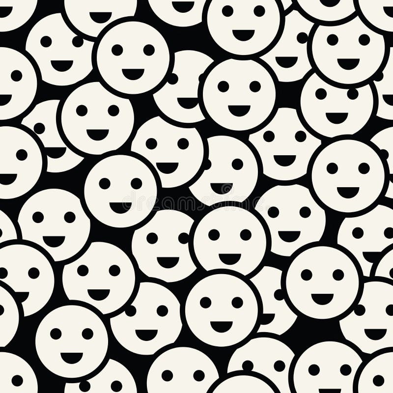 Abstract Happy Smiley Seamless Vector Pattern Background Stock Vector ...