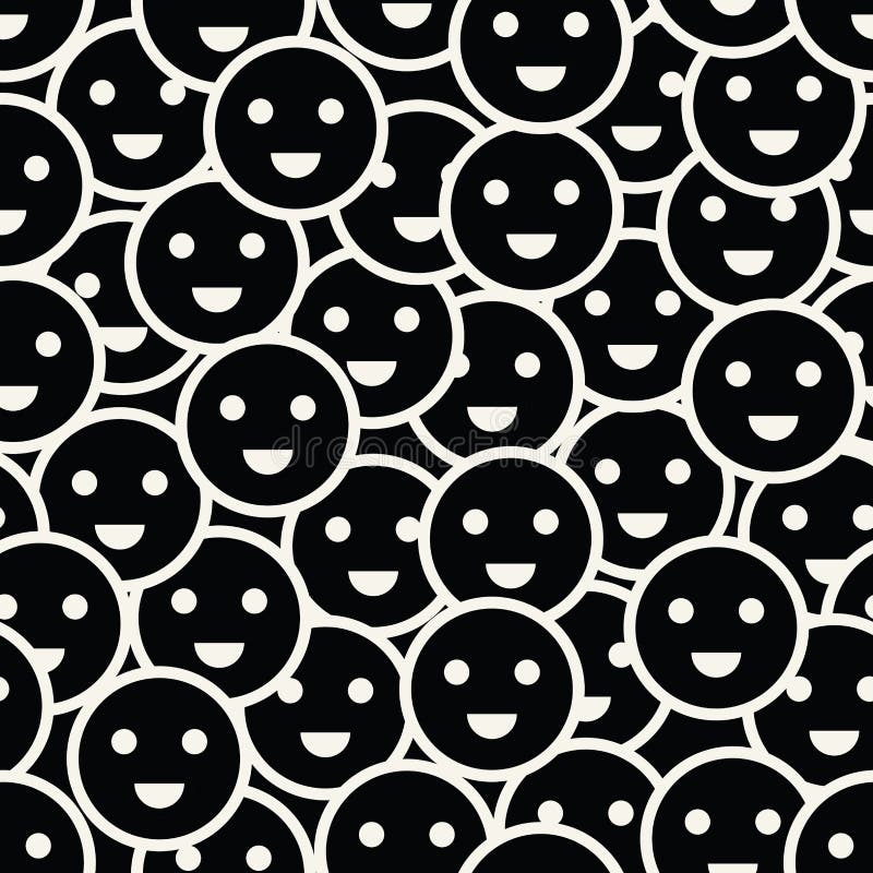 Abstract Happy Smiley Seamless Vector Pattern Background Stock Vector ...