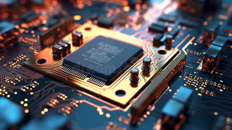 Abstract Hardware and Software Background Circuit Board Chip Processor ...