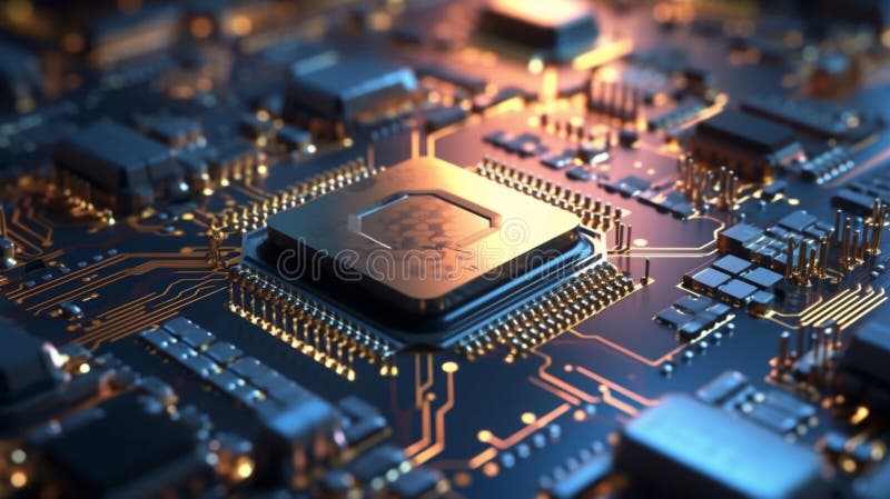 Abstract Hardware and Software Background Circuit Board Chip Processor ...