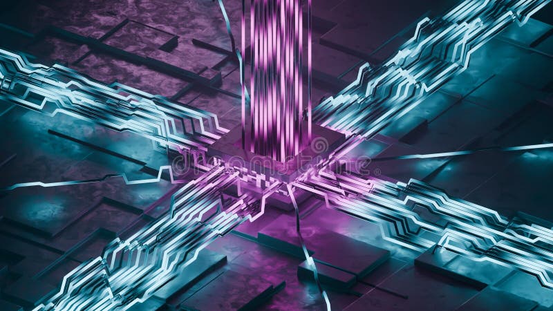 Abstract Hardware and Software Background. Circuit Board Chip Processor ...