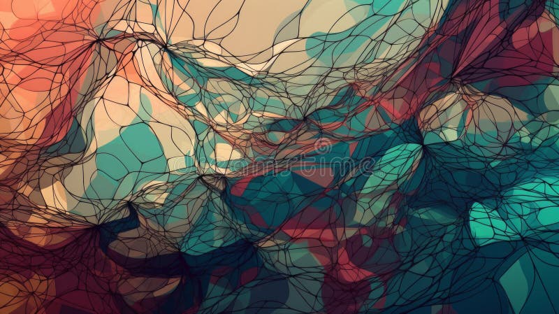 Abstract Harmony: Beautiful Web of Lines and Shapes Creating a ...