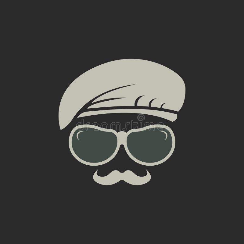 Abstract Hat Commando Face Man Thick Mustache Logo Icon Stock ...