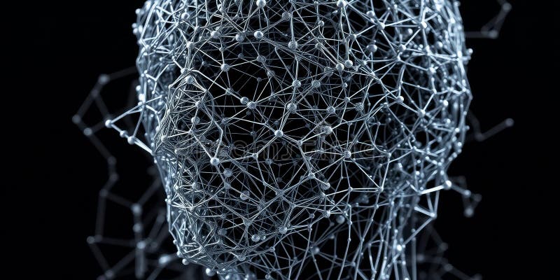 Abstract Head Made of Wire and Spheres Stock Illustration ...