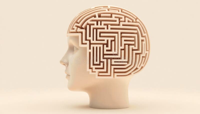 Abstract Head Sculpture Displays Complex Maze Pattern Inside ...