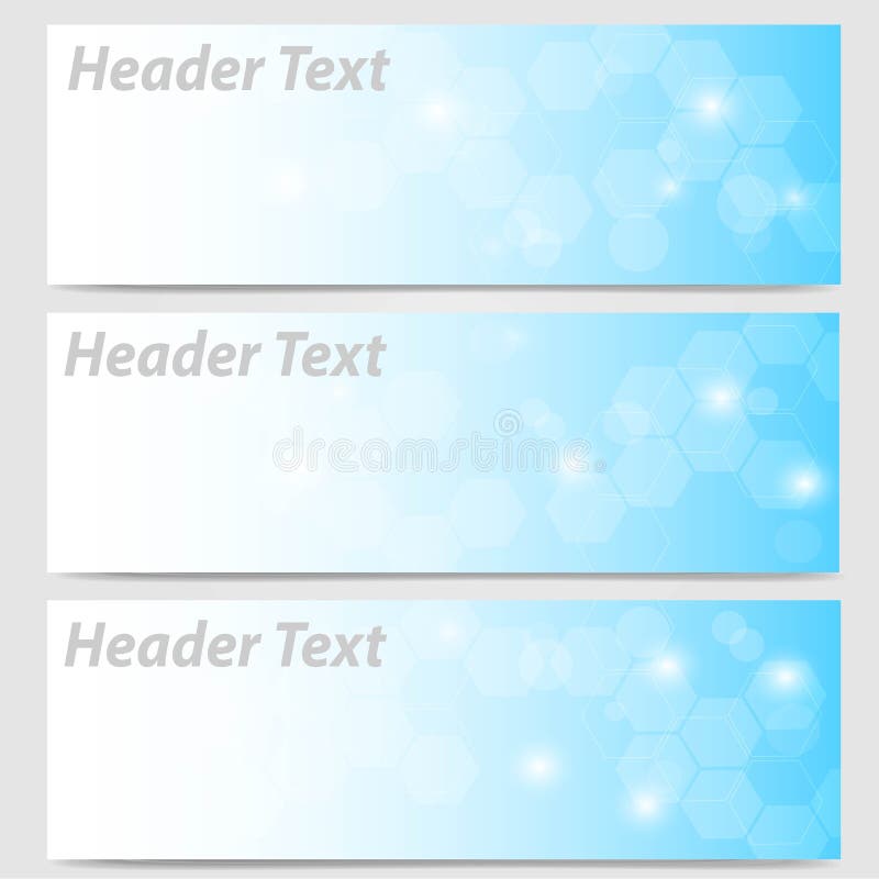 Abstract Header Banner in Blue and White Color Geometric Stock Vector ...