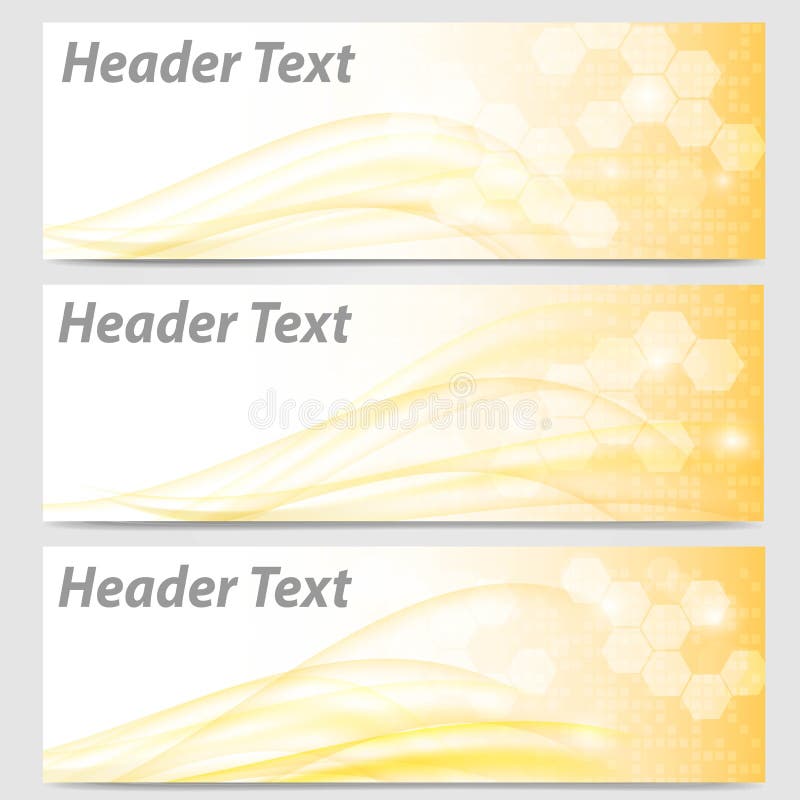 Abstract Header Banner in Orange Water Color Design Stock Illustration ...